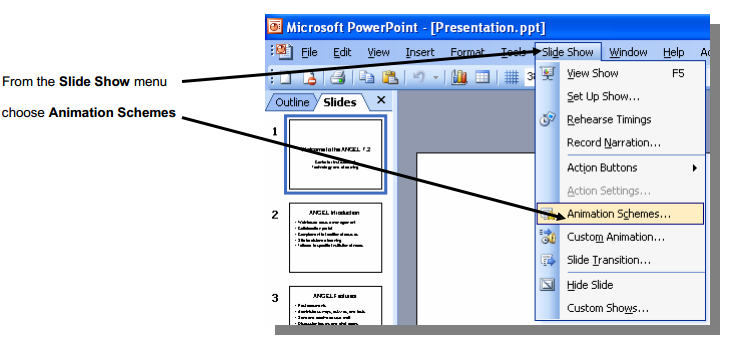 Apply animation schemes - Tutorial