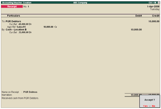 Receipt entry - Tutorial