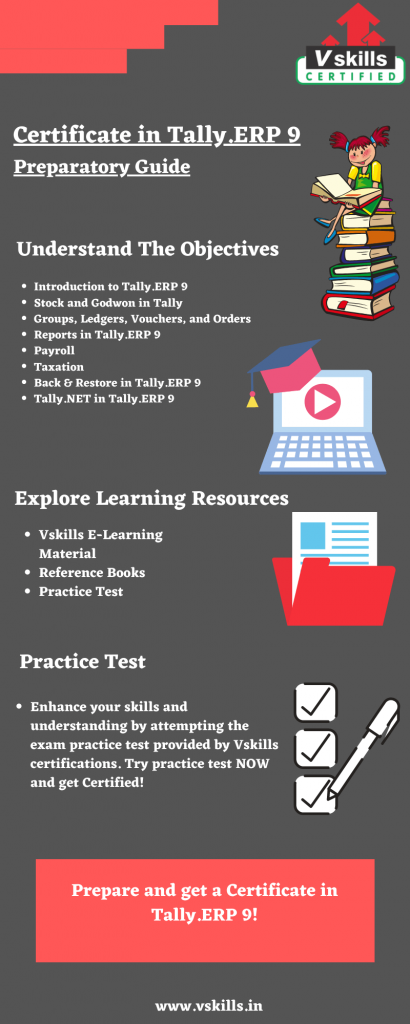 Certificate in Tally ERP 9 - Vskills Online Tutorial and Study Guide