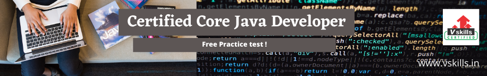 Vskills Certified Core Java Developer Command Line Input Output